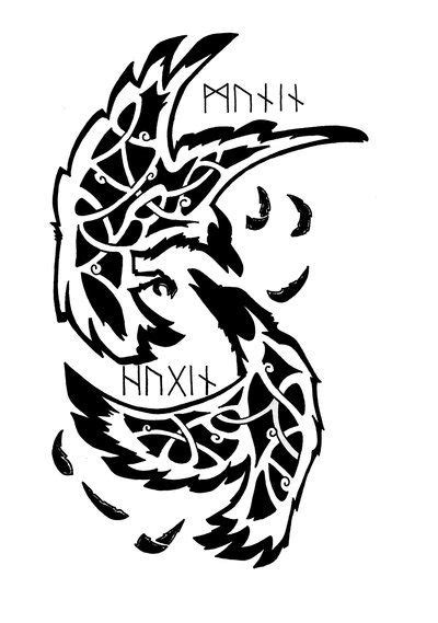 Raven Huginn Tattoos