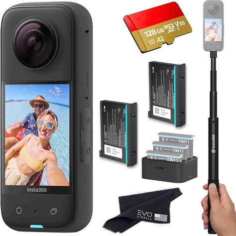 Insta360 X3 Waterproof 360 Action Camera Bundle Includes Extra 2 Batteries Charger Invisible