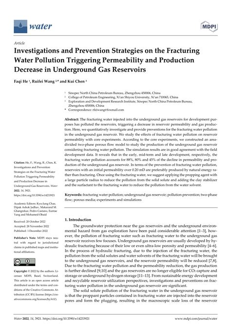 Pdf Investigations And Prevention Strategies On The Fracturing Water