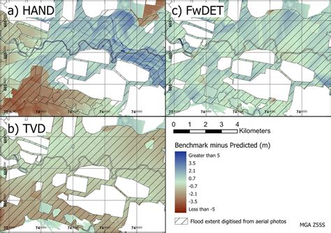 Comparison Of The Spatial Variation In Errors For Height Above Nearest Download Scientific