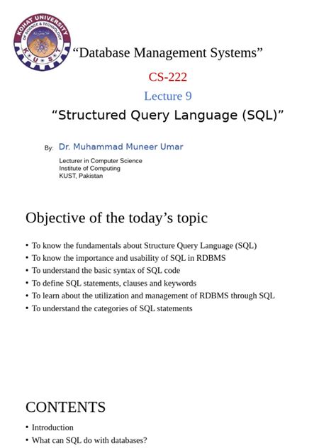 Database Systems Structured Query Language Sql Pdf Sql