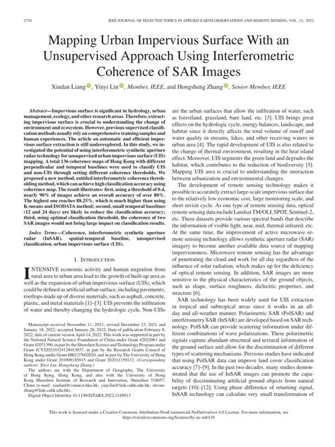 Pdf Mapping Urban Impervious Surface With An Unsupervised Approach