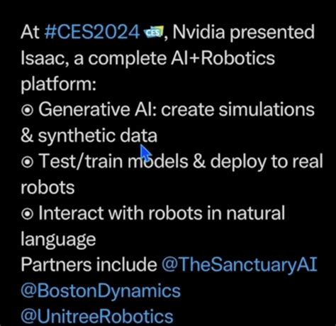 Nvidia Isaac Ai Robot Platform Announces Many Partners