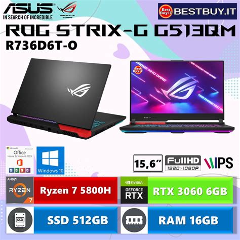 Jual ASUS ROG STRIX G G513QM RYZEN 7 5800H 16GB 512GB RTX3060 300Hz W10 OHS Shopee Indonesia