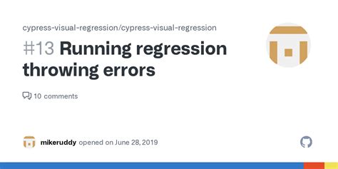 Running Regression Throwing Errors · Issue 13 · Cypress Visual