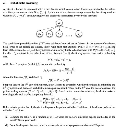 Solved 21 Probabilistic Reasoning A Patient Is Known To Solved 21 Probabilistic Reasoning A Patient Is Known To