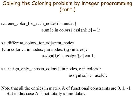ppt integer programming solutions for graph problems powerpoint