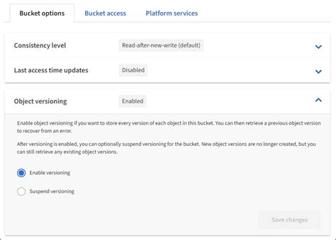 Change Object Versioning For A Bucket