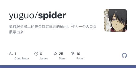 GitHub yuguo spider 抓取服务器上的符合特定规则的html作为一个入口页展示出来
