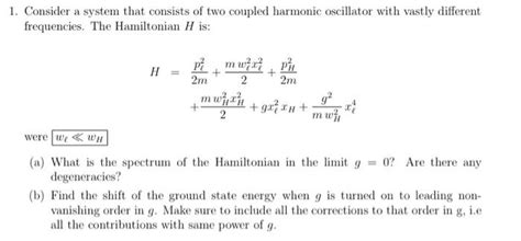 Solved Consider A System That Consists Of Two Coupled