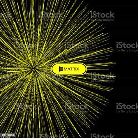 Ilmu Abstrak Atau Latar Belakang Teknologi Array Dengan Partikel Dinamis Ilustrasi Vektor