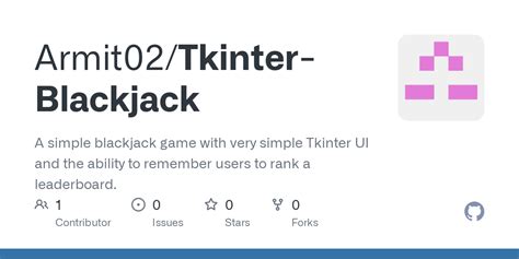 GitHub Armit Tkinter Blackjack A Simple Blackjack Game With Very Simple Tkinter UI And The