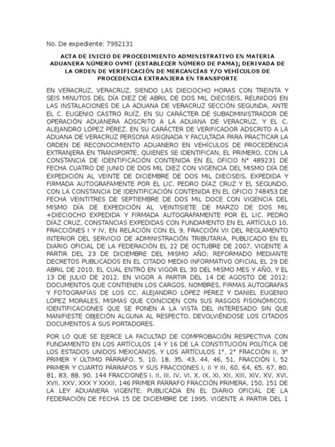 Acta De Inicio Pama