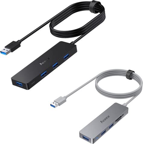 Amazon Com Aceele Usb Hub Ports Usb With Ft Long Cable In Multiport Expander