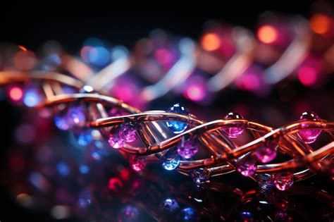 premium photo techno genetics dna strands and neural network evolution
