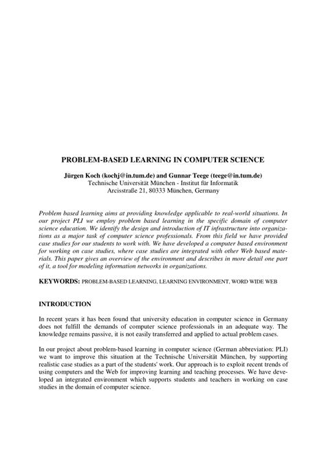 pdf problem based learning in computer science