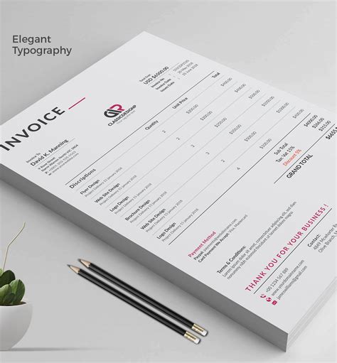 Printable Invoice Estimate Template Editable Template Etsy