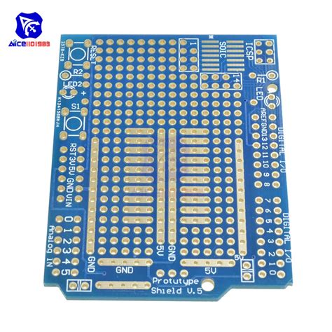 Diymore Prototype PCB Board For Arduino R3 FR 4 Fiber 2mm 2 54mm Pitch Prototype Shield