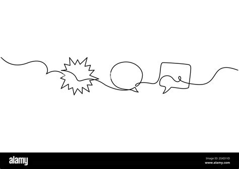 Speech Bubble Continuous Line Icon Stock Vector Image And Art Alamy