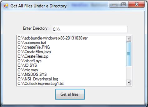 Get All Files Under A Directory In VB NET SourceCodester