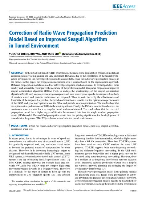 Pdf Correction Of Radio Wave Propagation Prediction Model Based On