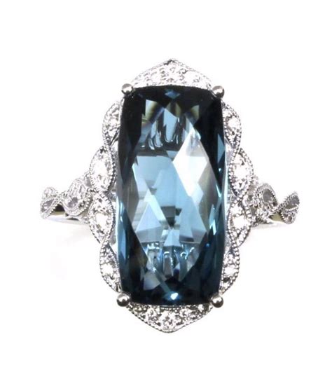 Allison Kaufman London Blue And Diamond Cocktail Ring
