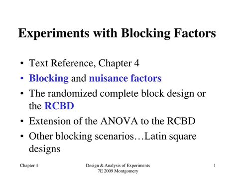 Ppt Experiments With Blocking Factors Powerpoint Presentation Free Download Id5624519