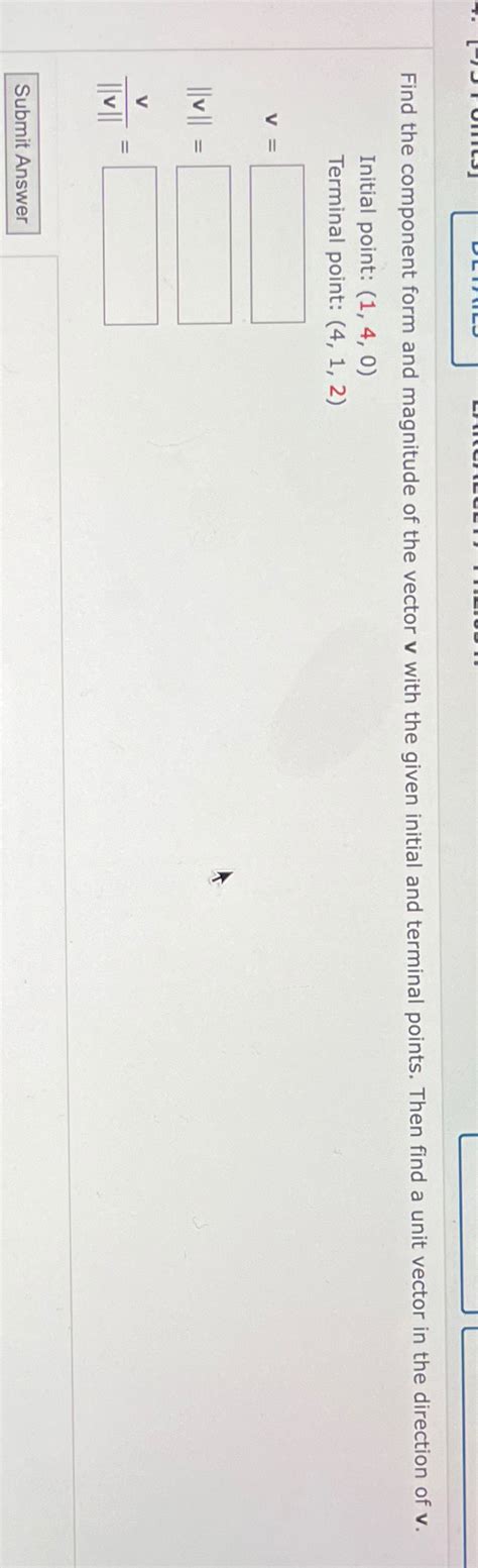 Solved Find The Component Form And Magnitude Of The Vector V