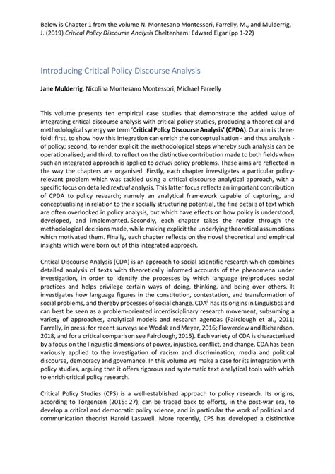 pdf critical policy discourse analysis