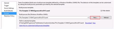Step Configuring Typemock Template