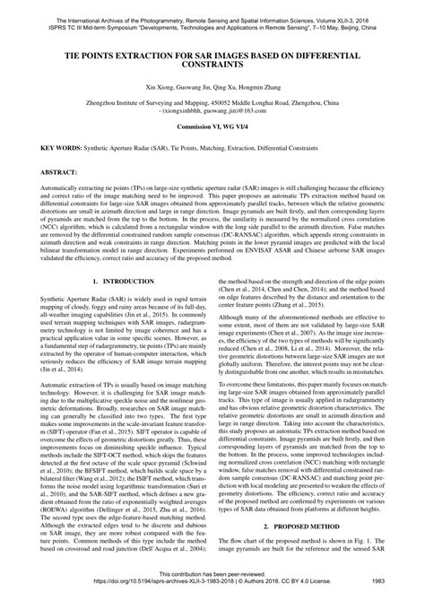 Pdf Tie Points Extraction For Sar Images Based On Differential Constraints