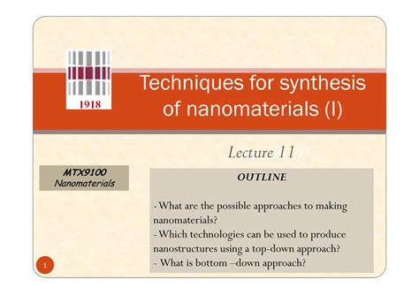 Techniques For Synthesis Of Nano Material Pdf