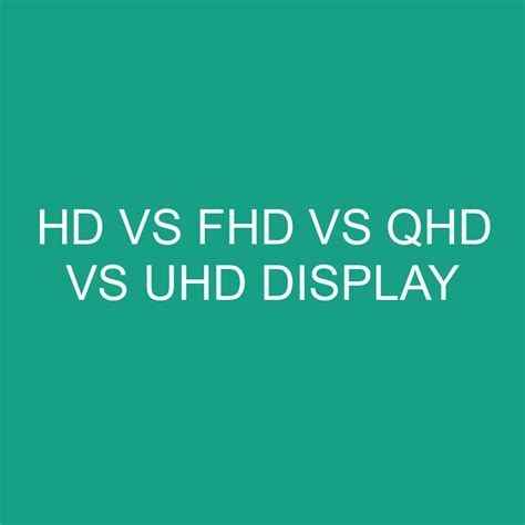 HD Vs FHD Vs QHD Vs UHD Display Differencess