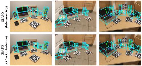 shapo qualitative comparison of 6d pose and size inference and