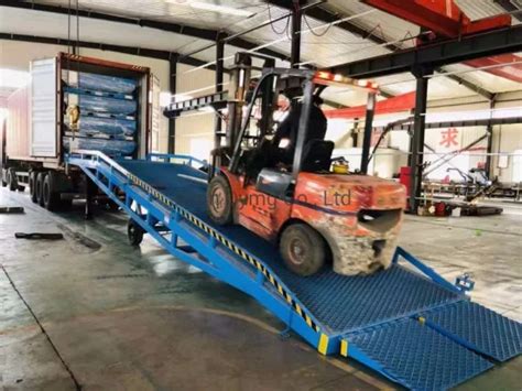 Dymg Truck Mobile Cargo Ramp Electric Platform Loading Unloading Dock Ramps Yard Ramp And Dock