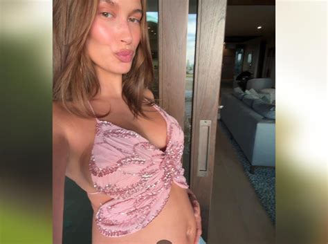 Hailey Bieber Debuts Baby Bump For First Time After Pregnancy Reveal