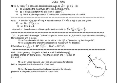 Solved Q A Vector A In Cartesian Coordinates Is Given As Chegg