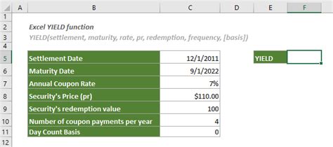 How To Use The Excel Yield Function