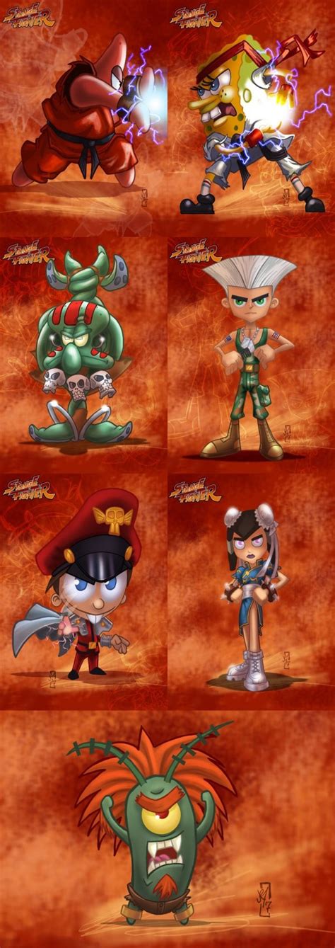 Spongebob Squarepants Meets Street Fighter Street Fighter Spongebob Capcom Street Fighter