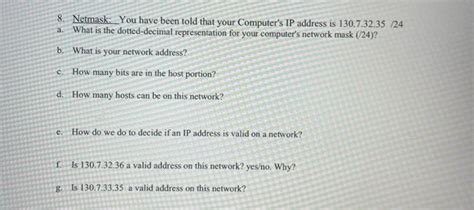Solved 8 Netmaskyou Have Been Told That Your Computers