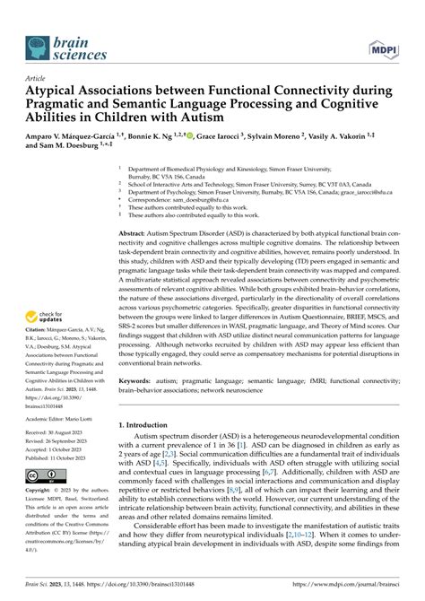 Pdf Atypical Associations Between Functional Connectivity During
