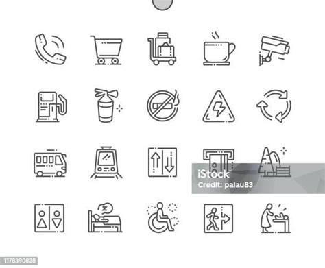 공개 표지판 잘 만들어진 픽셀 완벽한 벡터 얇은 라인 아이콘 30 웹 그래픽 및 응용 프로그램을위한 그리드 2x 간단한 최소한의