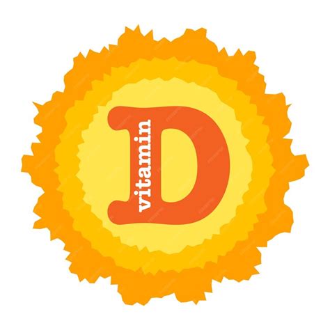 비타민 D 로고 아이콘 태양 노란색 거품 현실적인 벡터 일러스트 레이 션 디자인 비타민 D와 칼슘 프리미엄 벡터