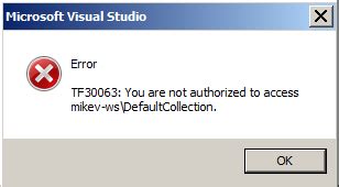 Visual Studio TF You Are Not Authorized To Access Collection Nuget And Tfs