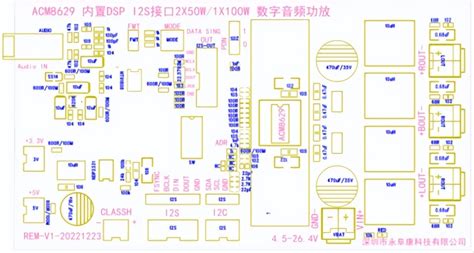 ACM8629 Mono 100W Stereo 50W I2S Digital Input Class D Power Amplifier IC Solution IMedia