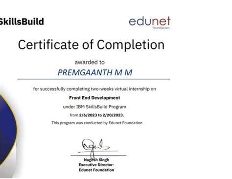 Premgaanth M M On Linkedin Frontenddevelopment Ibminternship Skillbuild Webdevelopmentjourney