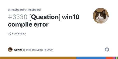 Question Win10 Compile Error · Issue 3330 · Thingsboardthingsboard · Github