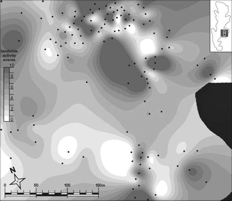 Spatial Variation Of The Landslide Activity Within The Research Site B
