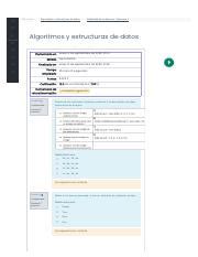 Master Algoritmos y Estructuras de Datos Semana 1 Exámenes y Course Hero