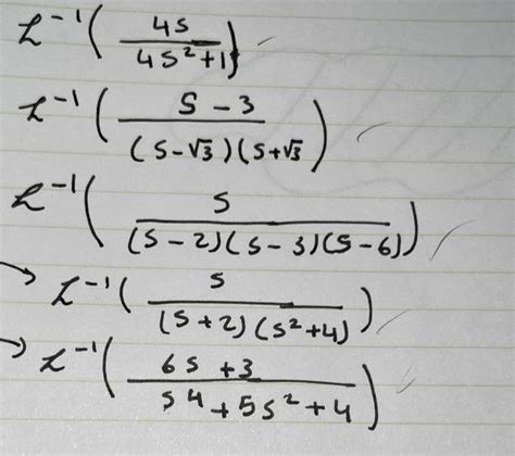 Solved Find The Given Inverse Transform Can All The Question Chegg